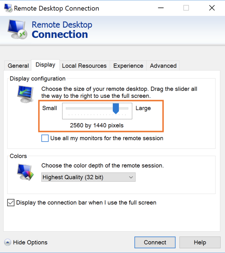 How To Change Remote Desktop Screen Resolution